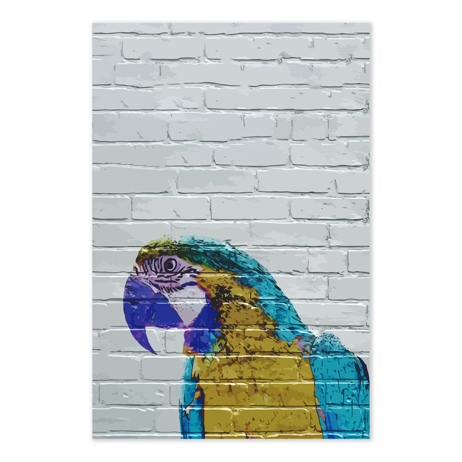 Parrot Street Art Colorful Bird Graffiti Poster | Etsy