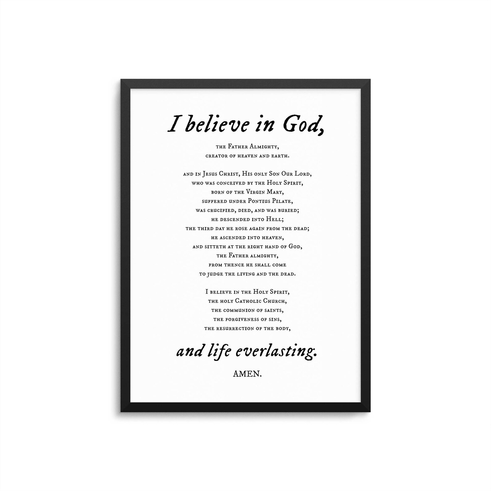 Apostles Creed Prayer Poster Christian Prayer Art - Etsy Canada