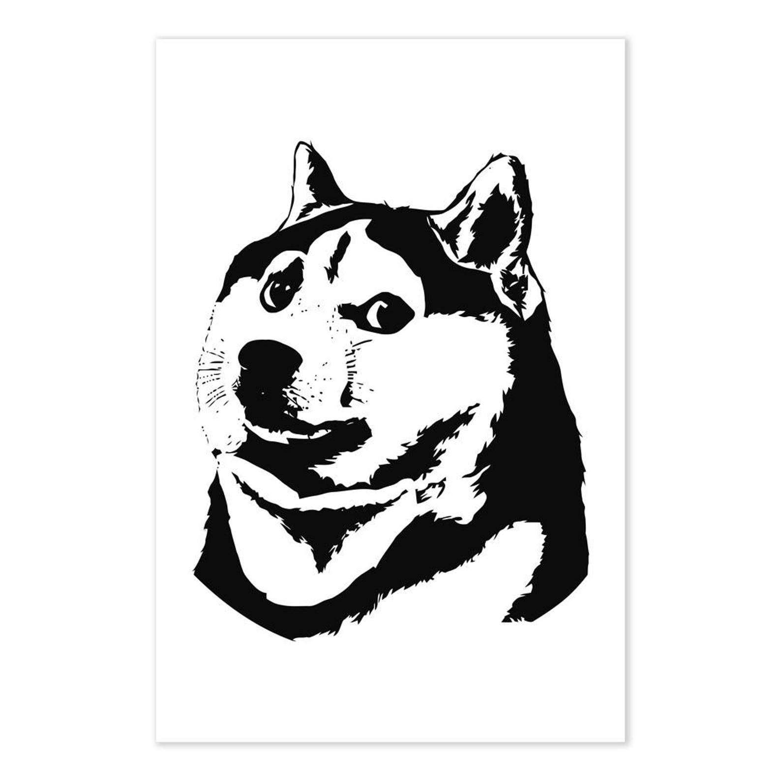 Doge Meme Poster Funny Shiba Inu Dog Art Print - Etsy