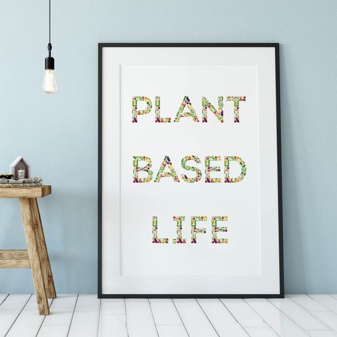 Plant Based Life Vegetarian Kitchen Poster | Etsy