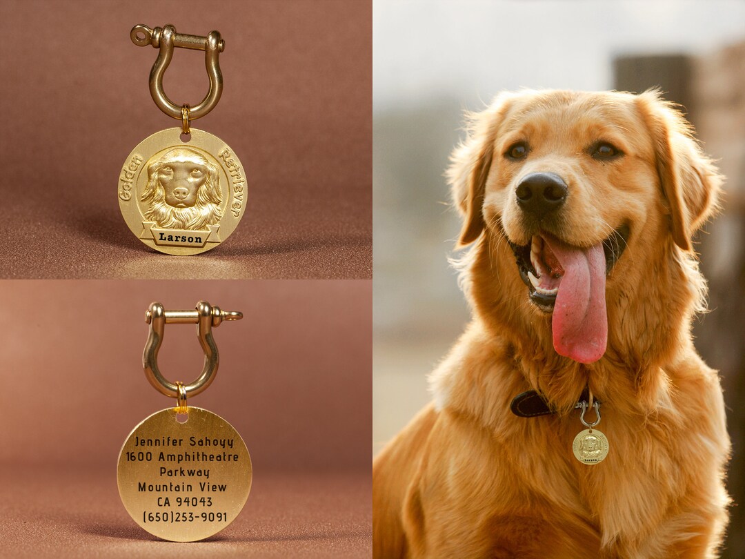 Golden Retriever Dog Tags, Personalized Dog Tag for Dogs, Custom ...