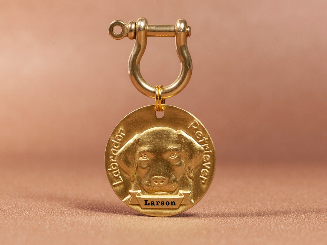 Labrador Retriever Dog Tag Personalized - Custom Engraved Brass Pet ID ...