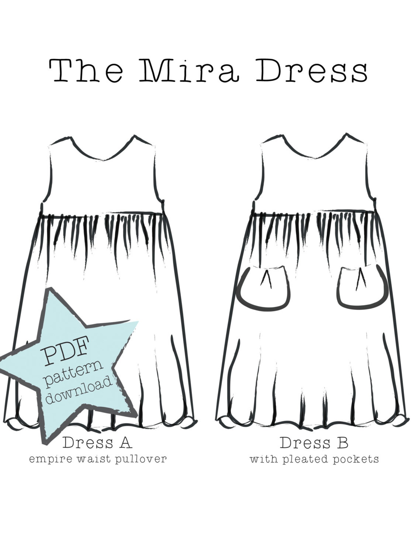 The Mira Dress Sewing Pattern for Girls. Sizes 2-9. A Versatile Two ...