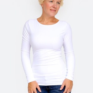 White Top / White Shirt / Slim Fit Tshirt / Basic White T Shirt / White ...