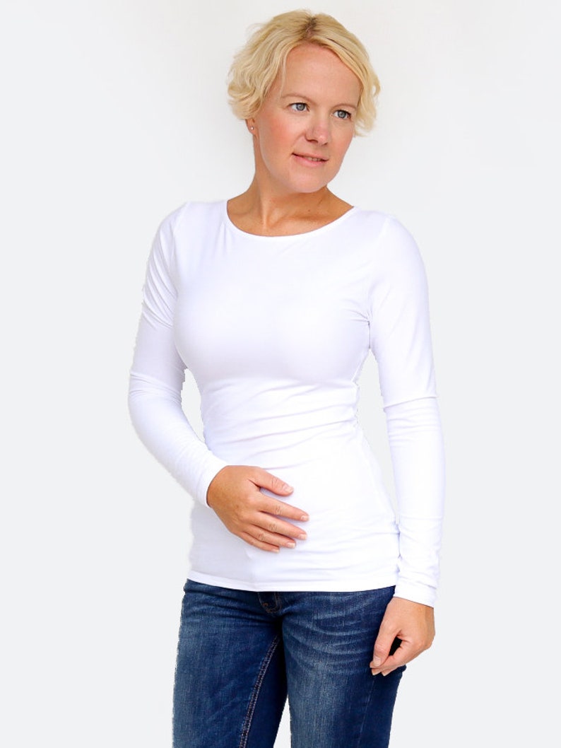 White Top / White Shirt / Slim Fit Tshirt / Basic White T - Etsy