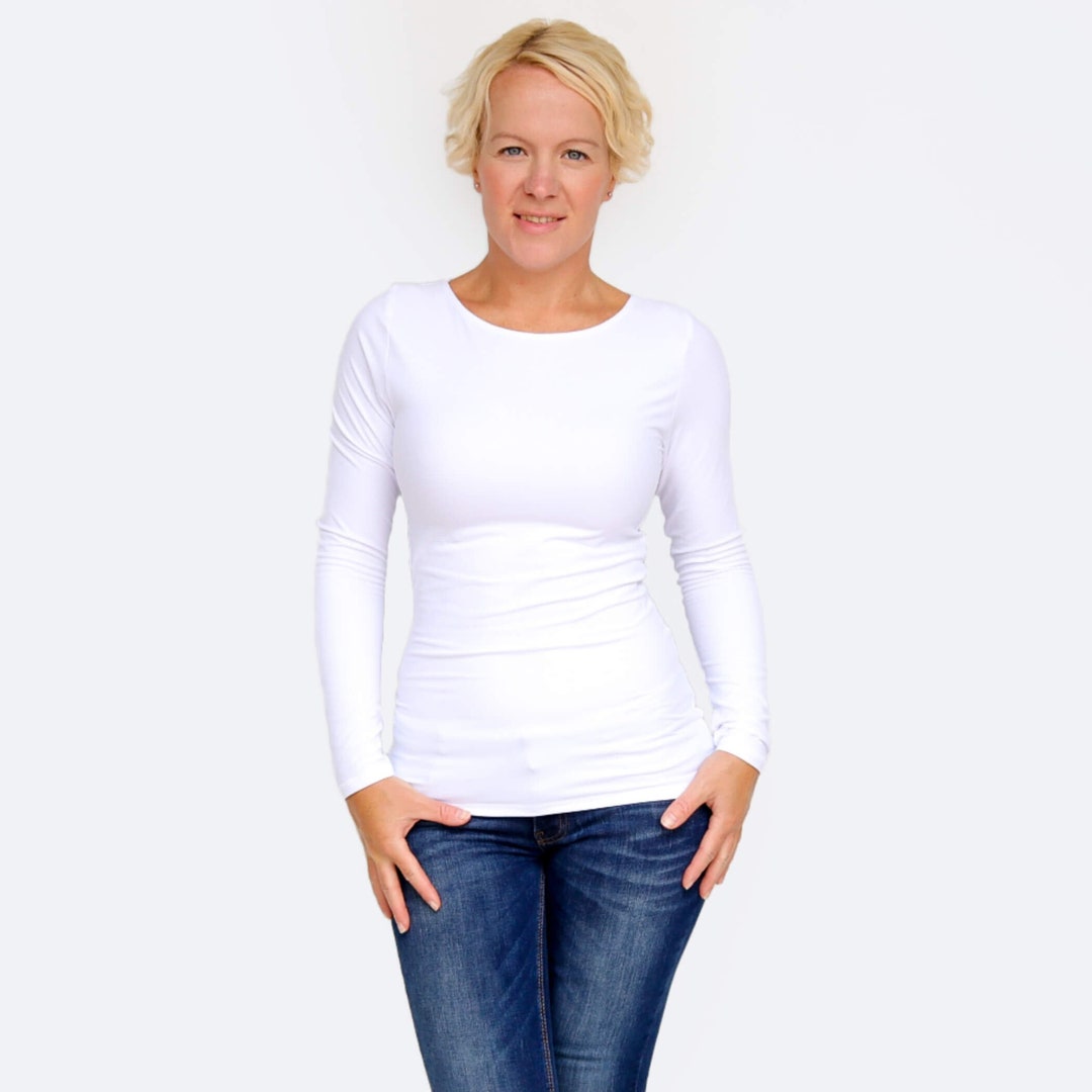 White Top / White Shirt / Slim Fit Tshirt / Basic White T Shirt / White ...
