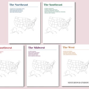 USA Geography Printable: 50 States & Capitals Research Bundle (PDF) - Etsy