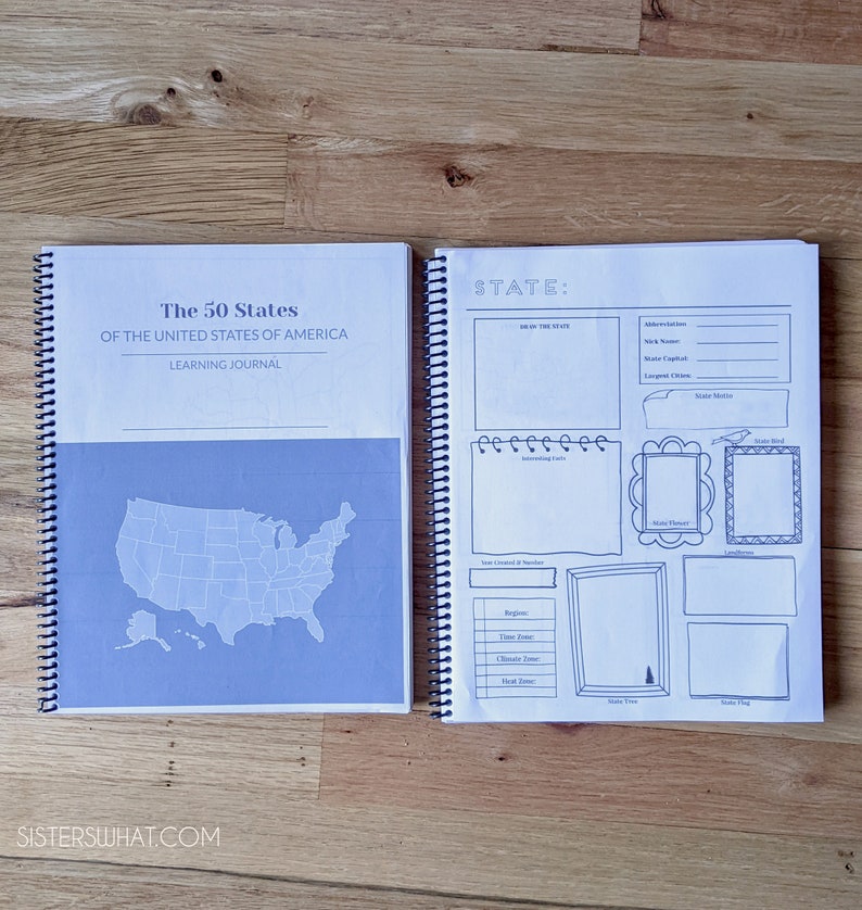 USA Geography Printable: 50 States & Capitals Research Bundle (PDF) - Etsy