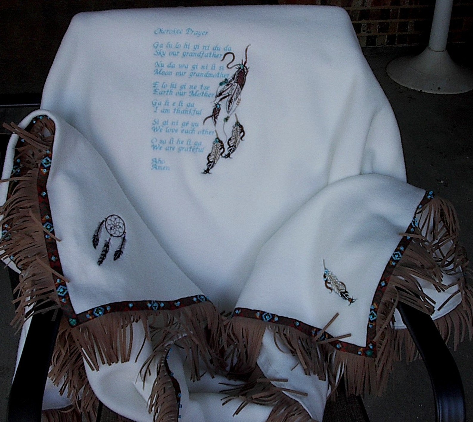Cherokee Prayer Blanket in Cherokee Language.. - Etsy
