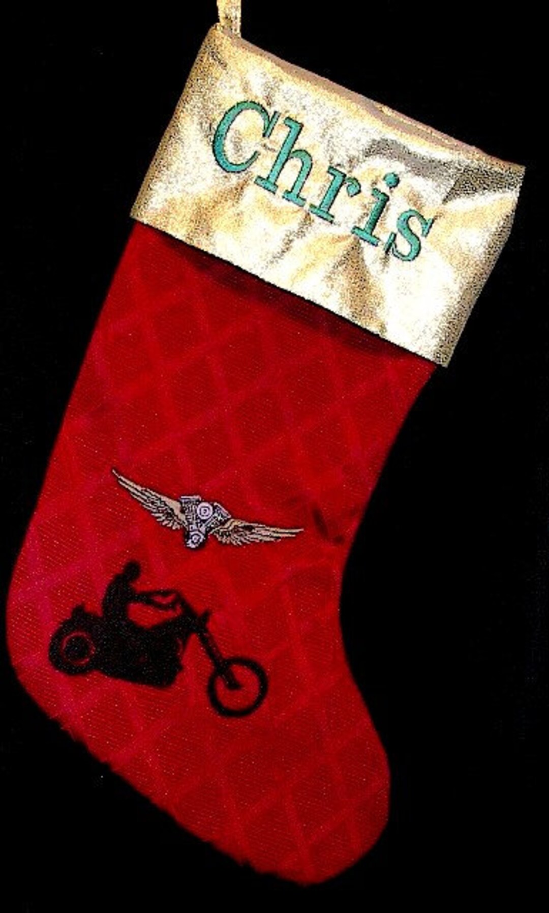 Harley Davidson Christmas Stockingbull Rider Christmas Stocking - Etsy