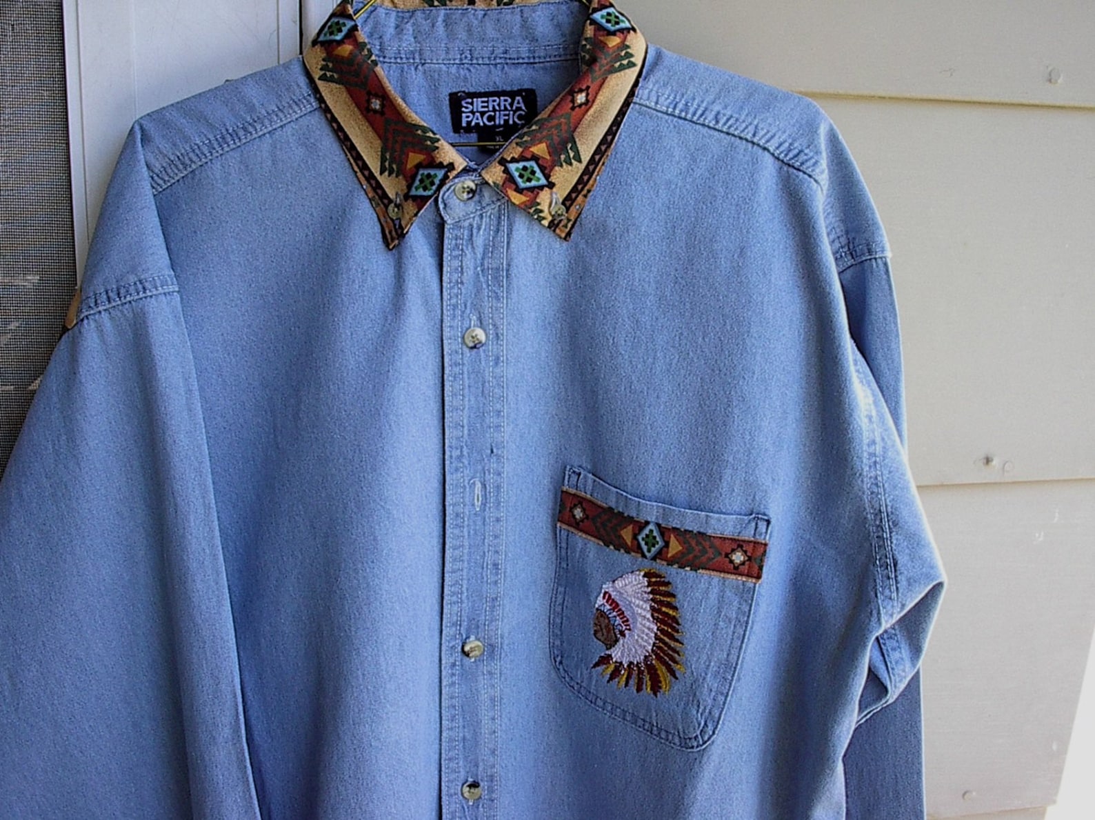 Native American Chief Denim Shirt - Etsy