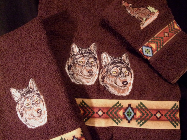 WOLF TOWEL SET - Etsy