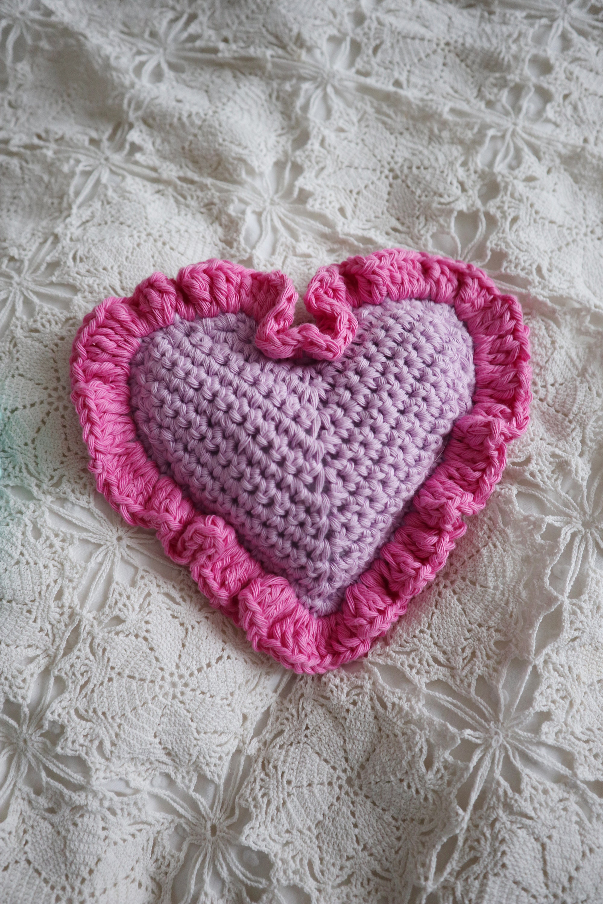 Crochet Hanging Heart Pattern - Ruffle Edged Hearts *pdf Digital ...