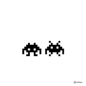 Space Invaders Patches Robots Applications Pixel Stickers Children Iron ...