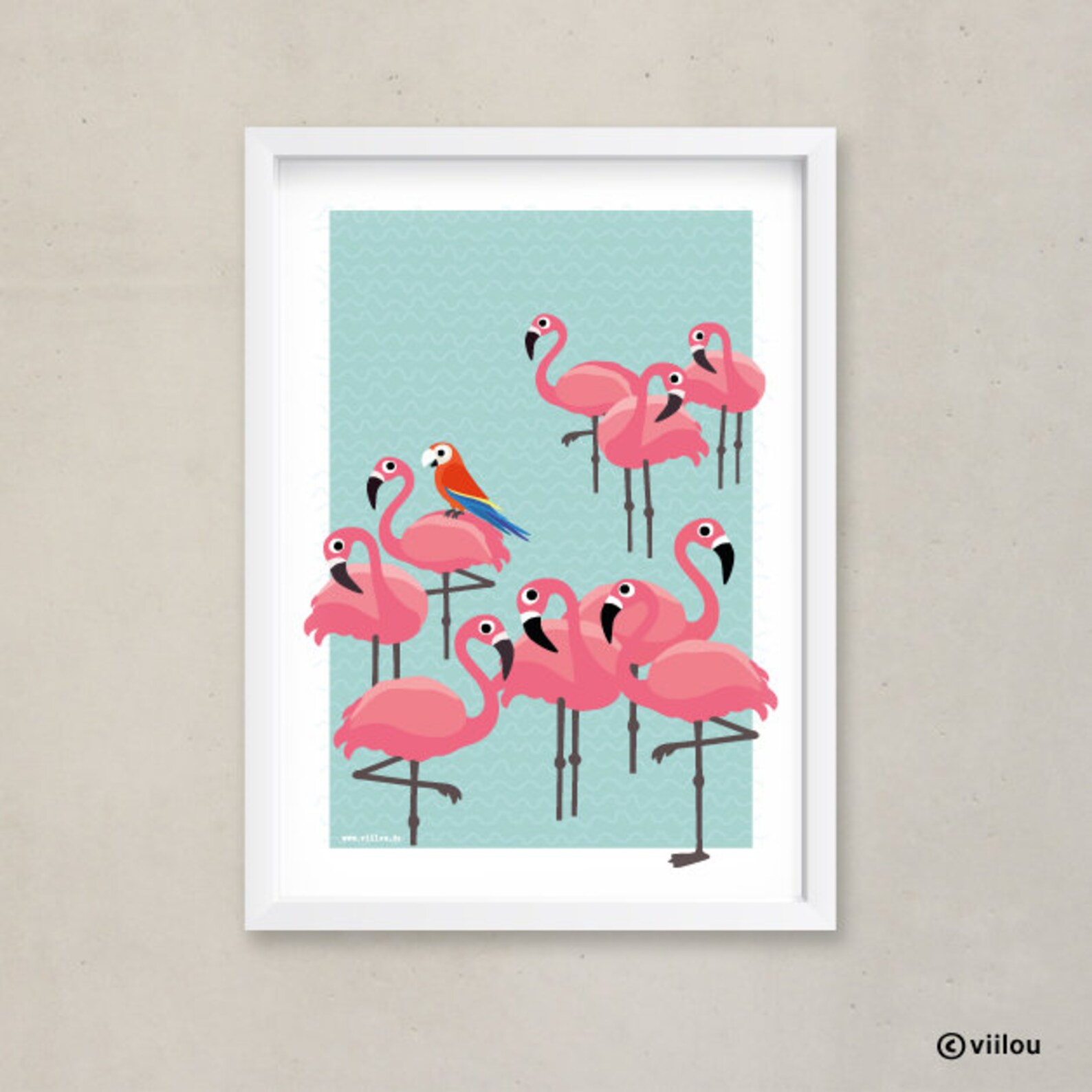 Poster Flamingos Illustration Nursery Prints Animals Posters - Etsy