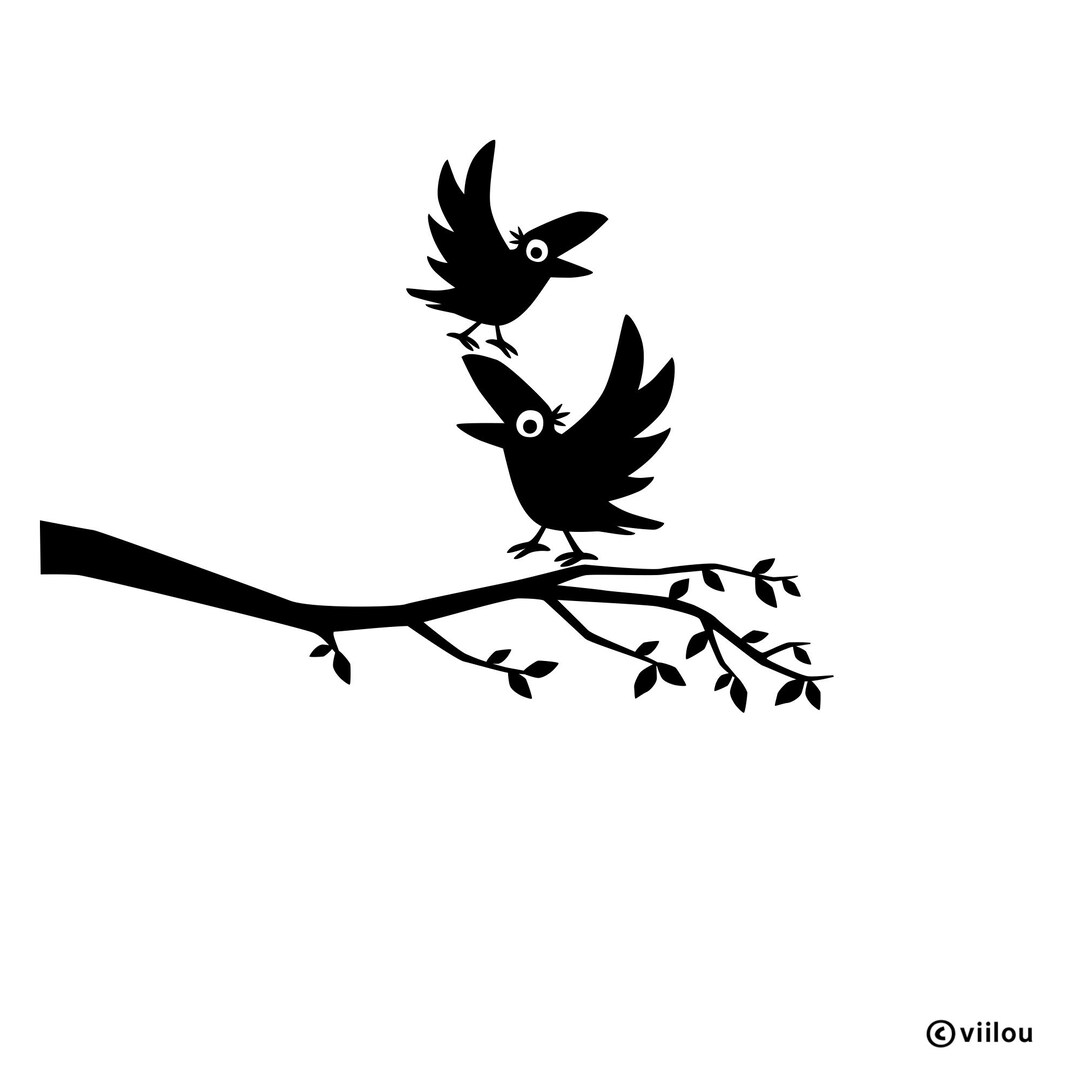 RAVENS Wall Tattoo Illustration Birds Decals Wall Tattoos Childrens ...