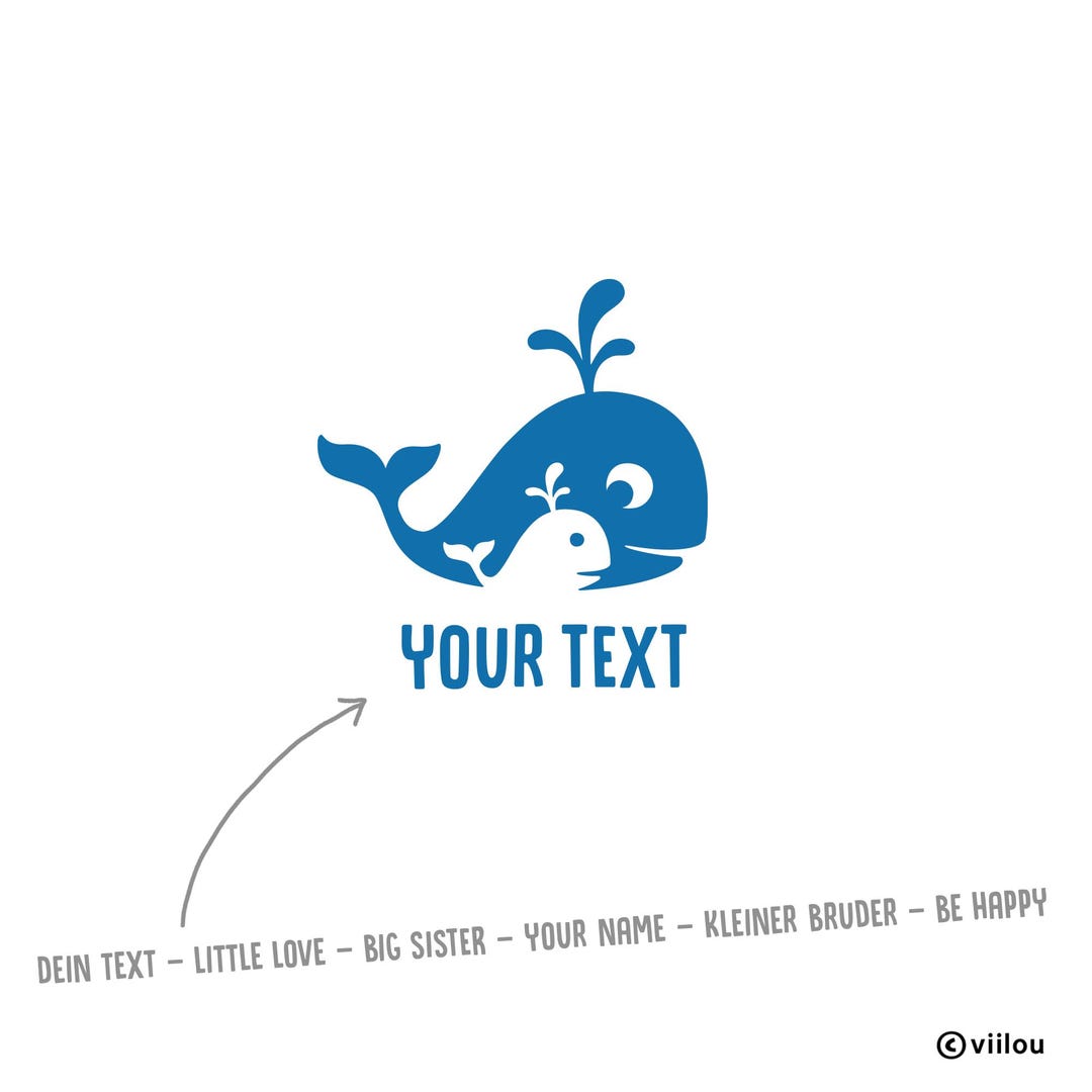 WHALE Patch With Customized Text Iron-on Transfers Names Applications ...