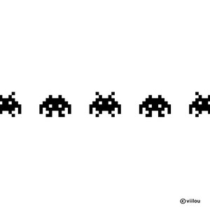 Space Invaders Wall Stickers Robots Pixel Wall Decals Nursery Wall ...