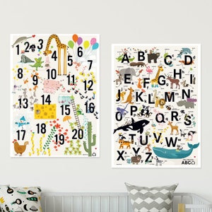 Counting Poster Children Prints Nursery Pictures Numbers - Etsy