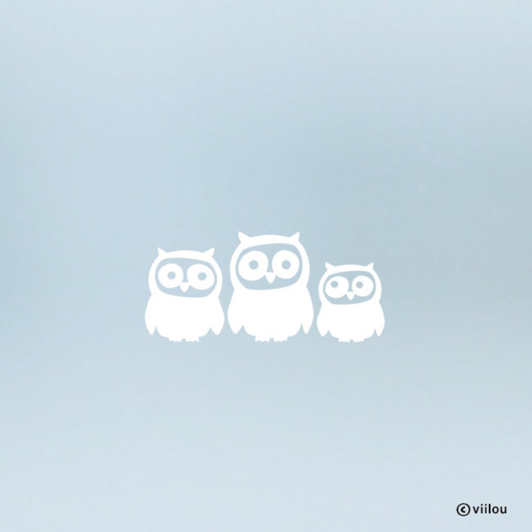 Window Decals OWLS Illustration Birds Stickers Window Art Nursery Decor ...