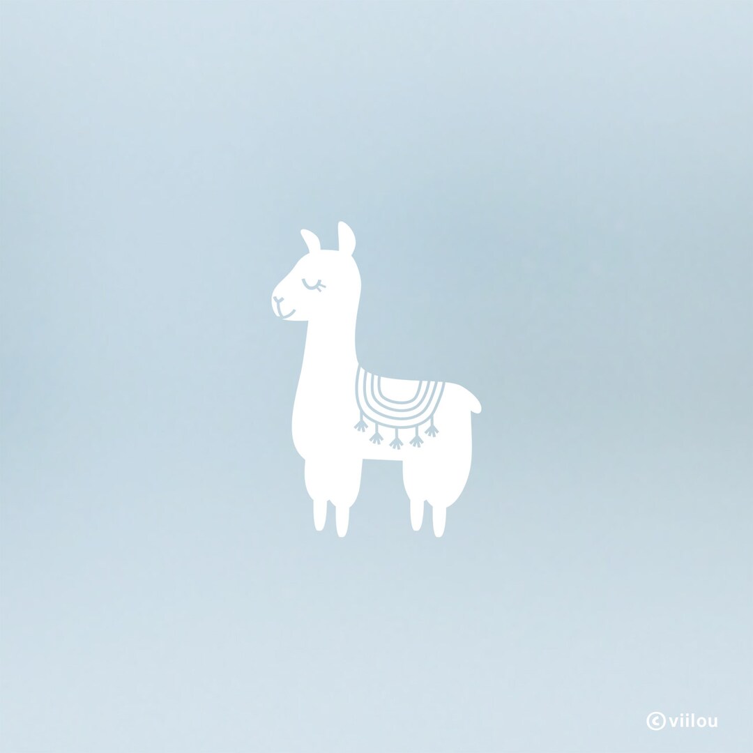 Window Sticker LLAMA Illustration Decals Llamas Pictures Glass Door ...