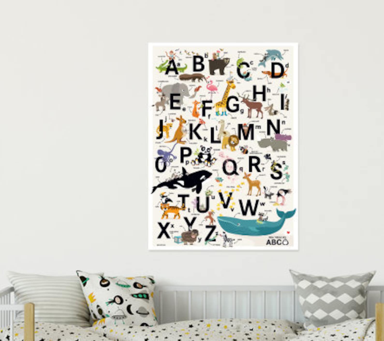 ABC Poster Alphabet Animals Abc Posters Nursery Illustration - Etsy