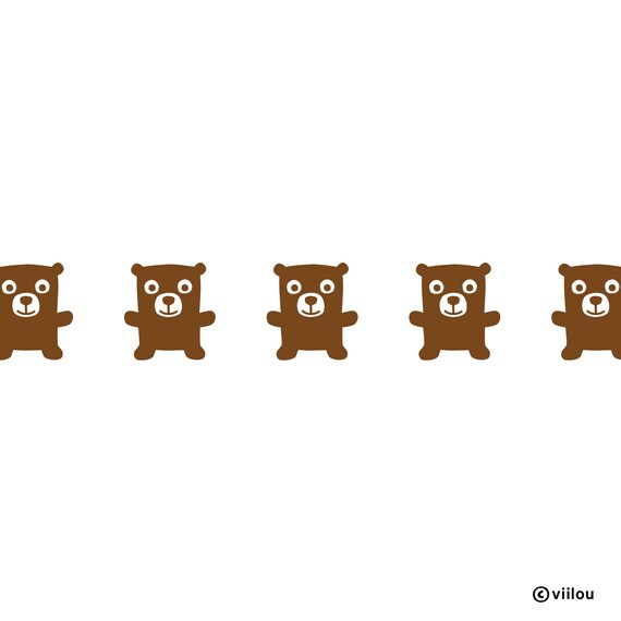 Wall Stickers BEARS Decals Border Baby Room Wall Tattoos - Etsy