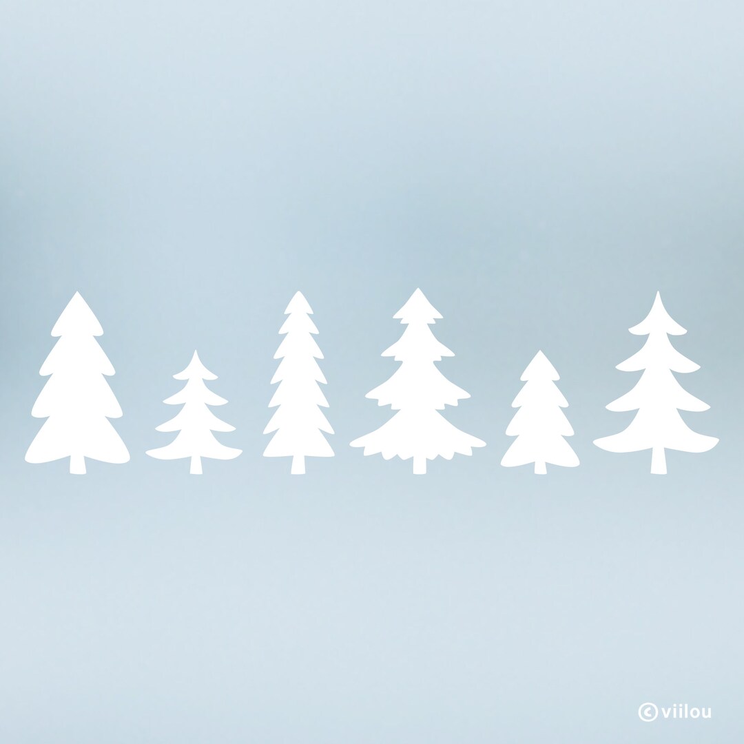 Window Stickers TREES Silhouettes Decals Window Decor Christmas Tree ...