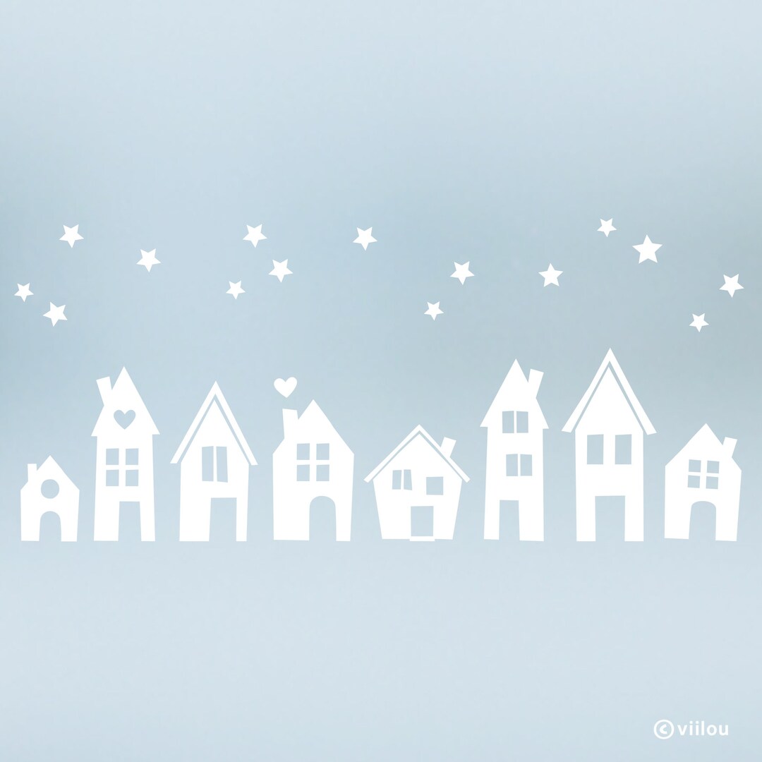 Stickers Window HOUSES Decals Stars Stickers Illustration Window ...