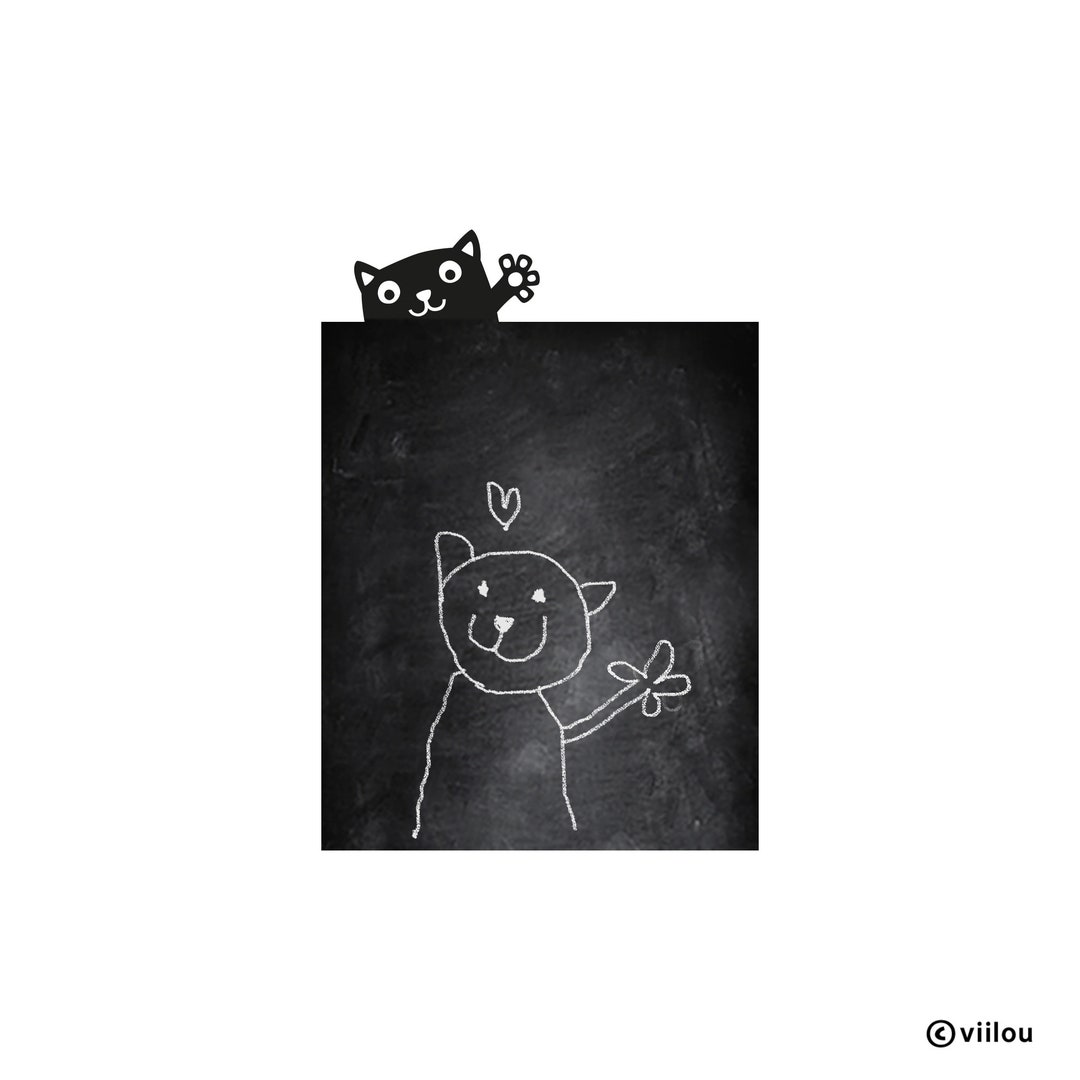 Chalkboard CAT Wall Stickers Kids Chalk Boards Nursery Wall Decals ...