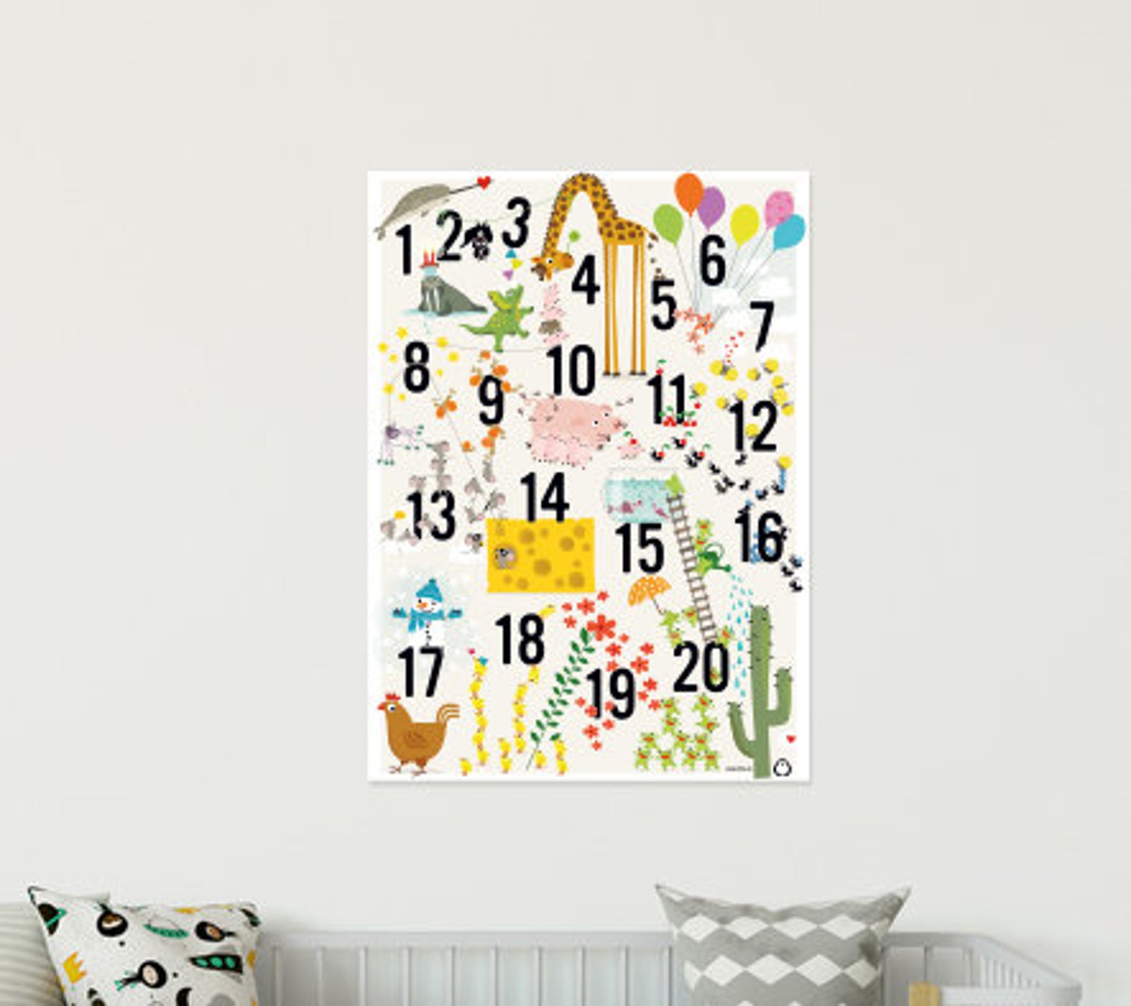 Counting Poster Children Prints Nursery Pictures Numbers | Etsy