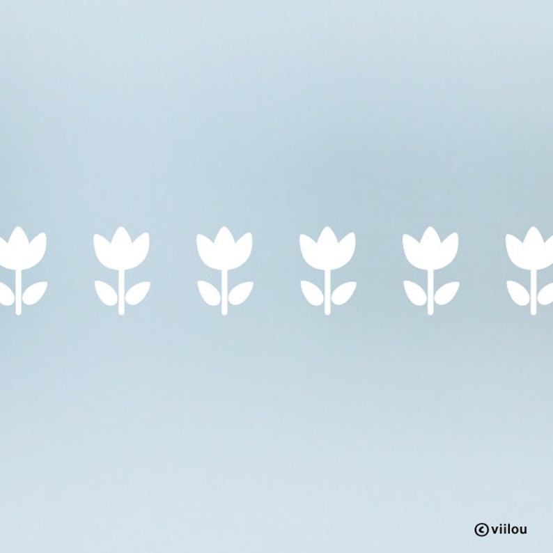Window Stickers Flowers TULIPS Decals Floral Borders Window Decor ...