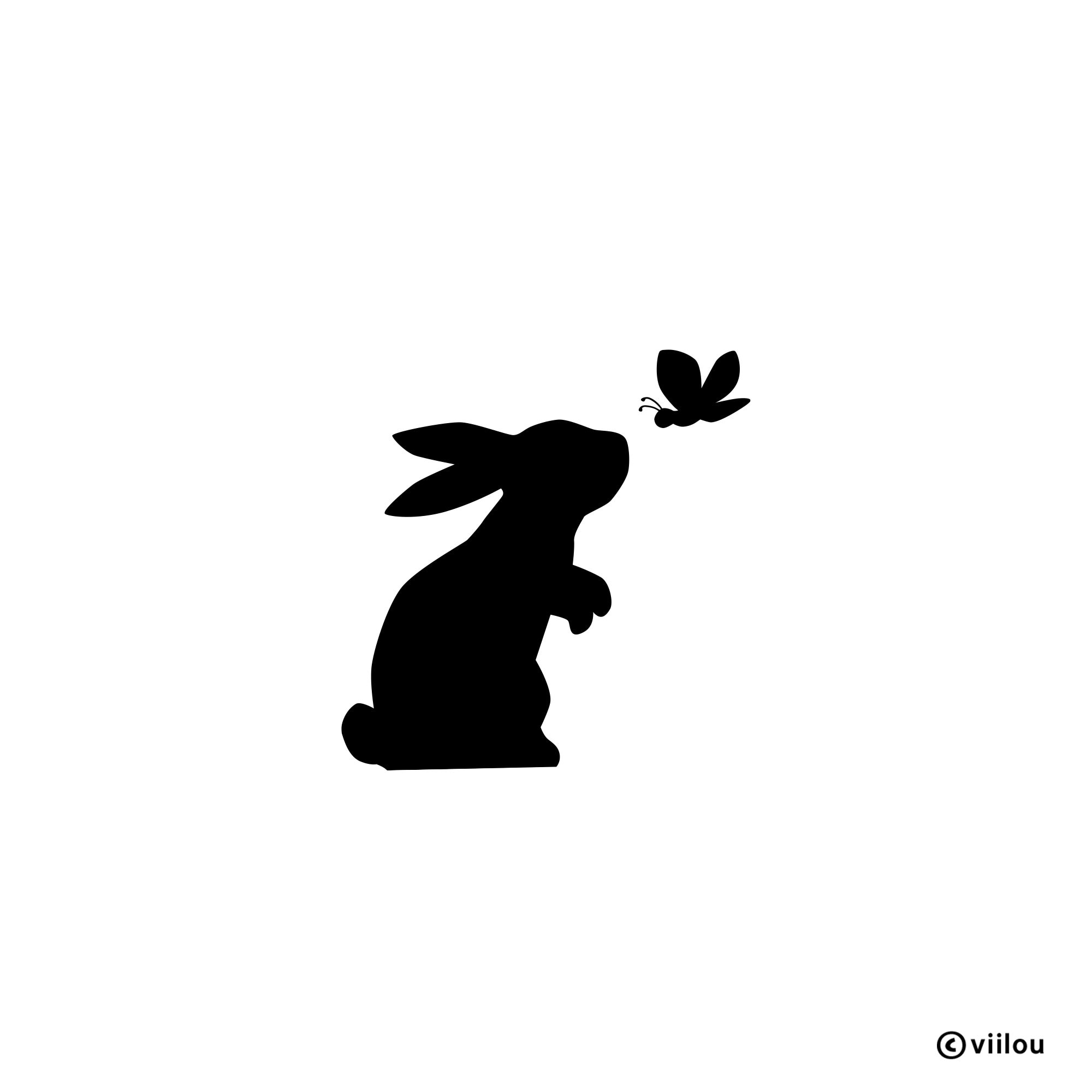 White Rabbit Silhouette Tattoo