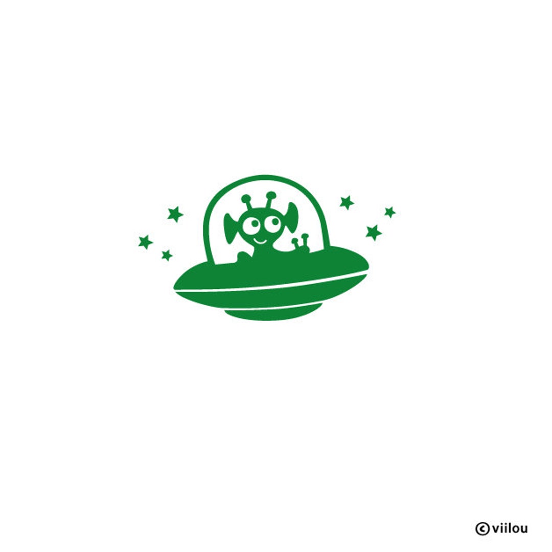 UFO Wall Sticker Alien Decals Children Wall Tattoos Nursery Decor Stars ...