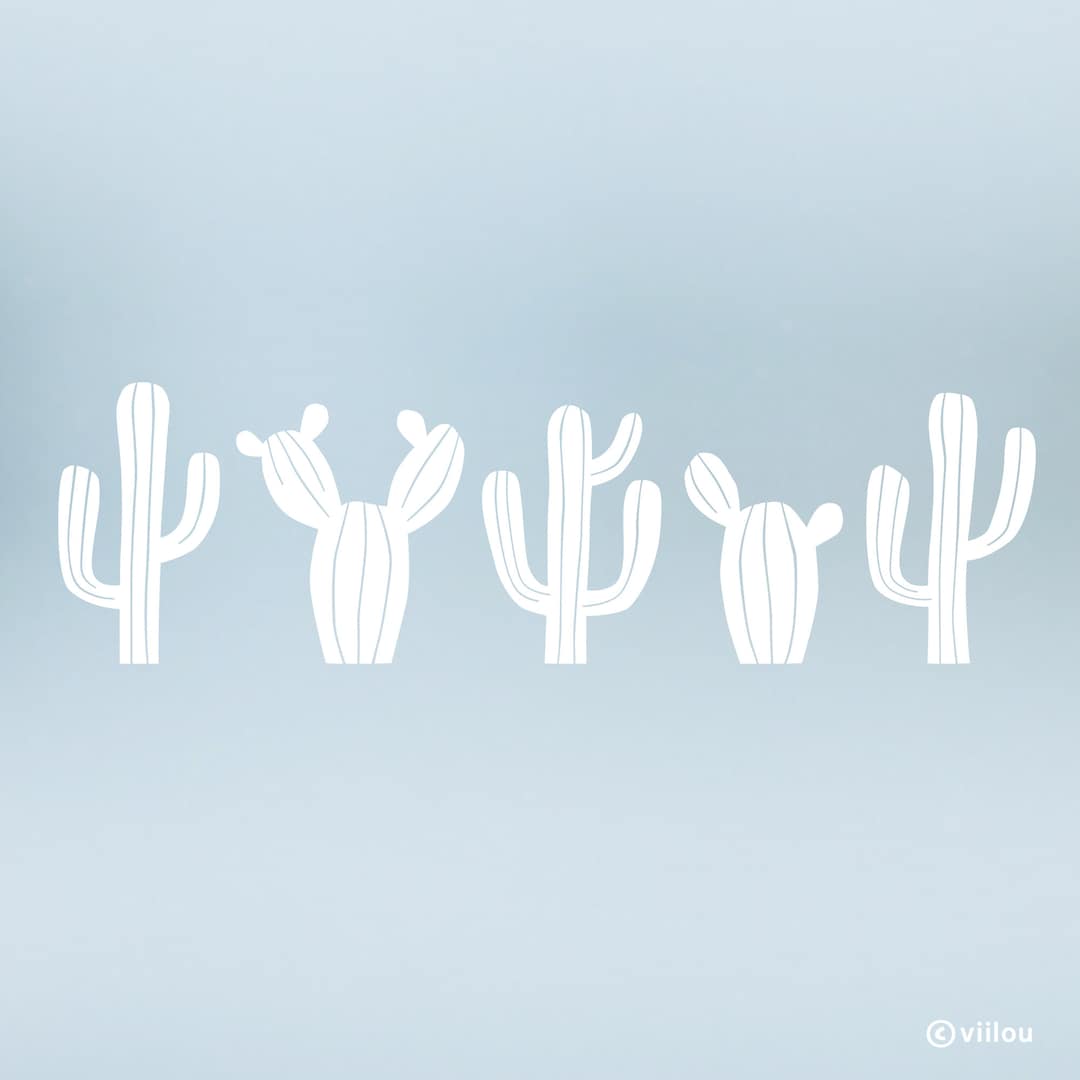 Stickers CACTI Window Decals Cactus Sticker Plants Illustration Cacti ...