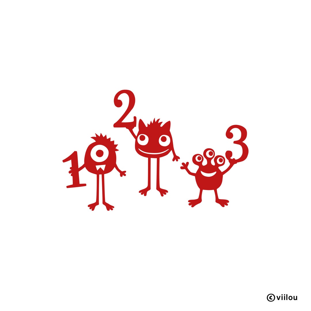 Wall Stickers Numbers MONSTERS Wall Decals Nursery Wall Tattoos Baby ...