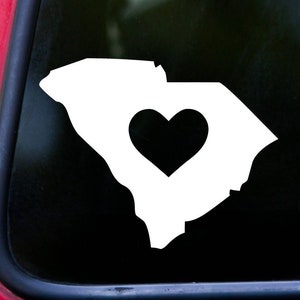 South Carolina Heart Vinyl Decal Sticker Home State Love SC - Etsy