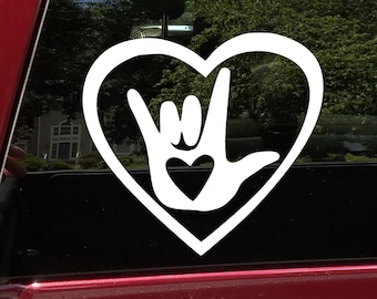 I Love You ASL Vinyl Decal - Etsy