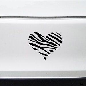 Zebra Heart Vinyl Decal Sticker - Stripes Love Animal - Etsy