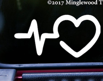 Heart With Ekg Sticker - Etsy