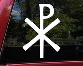 Christogram Vinyl Decal Jesus Christ Monogram Chi Rho - Etsy
