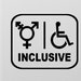 Inclusive Restroom Vinyl Decal Sticker - Bathroom Handicap All Gender ...