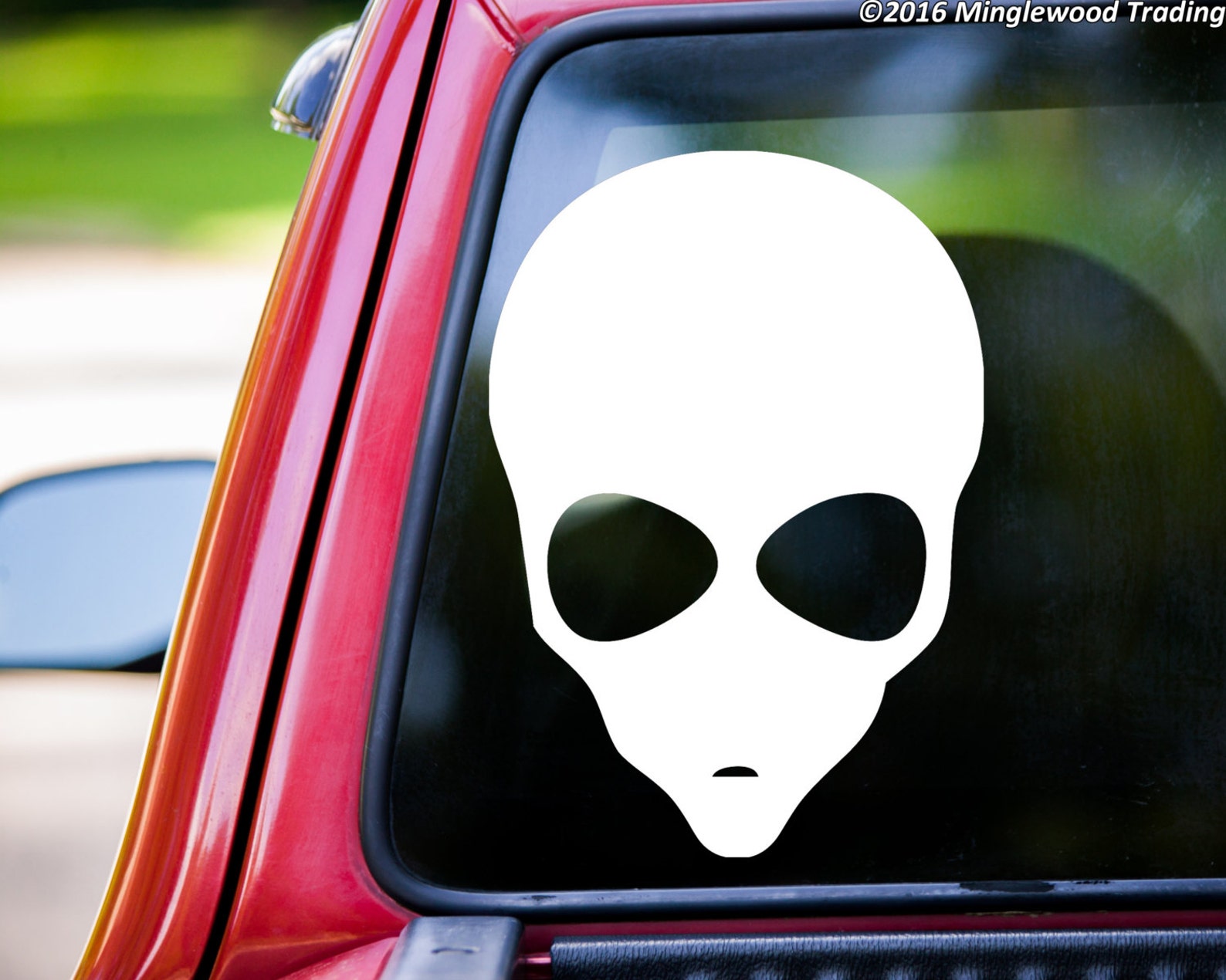 ALIEN Head Vinyl Decal Sticker Space UFO Martian NASA Area | Etsy