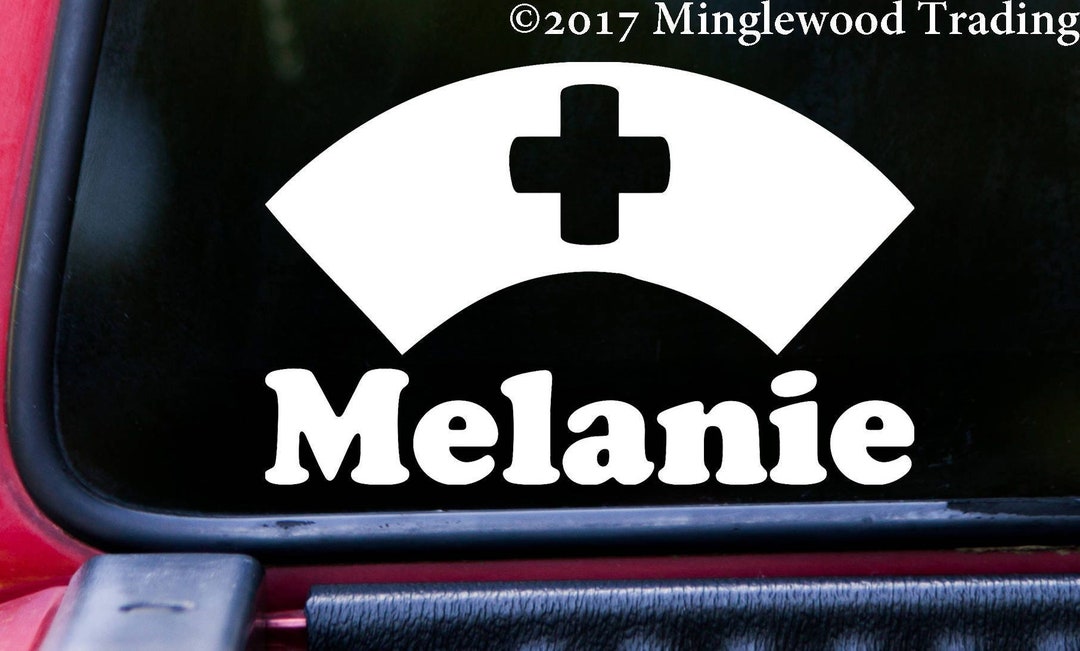 Nurse Cap With Personalized Name Vinyl Decal Sticker - RN Nursing Hat ...