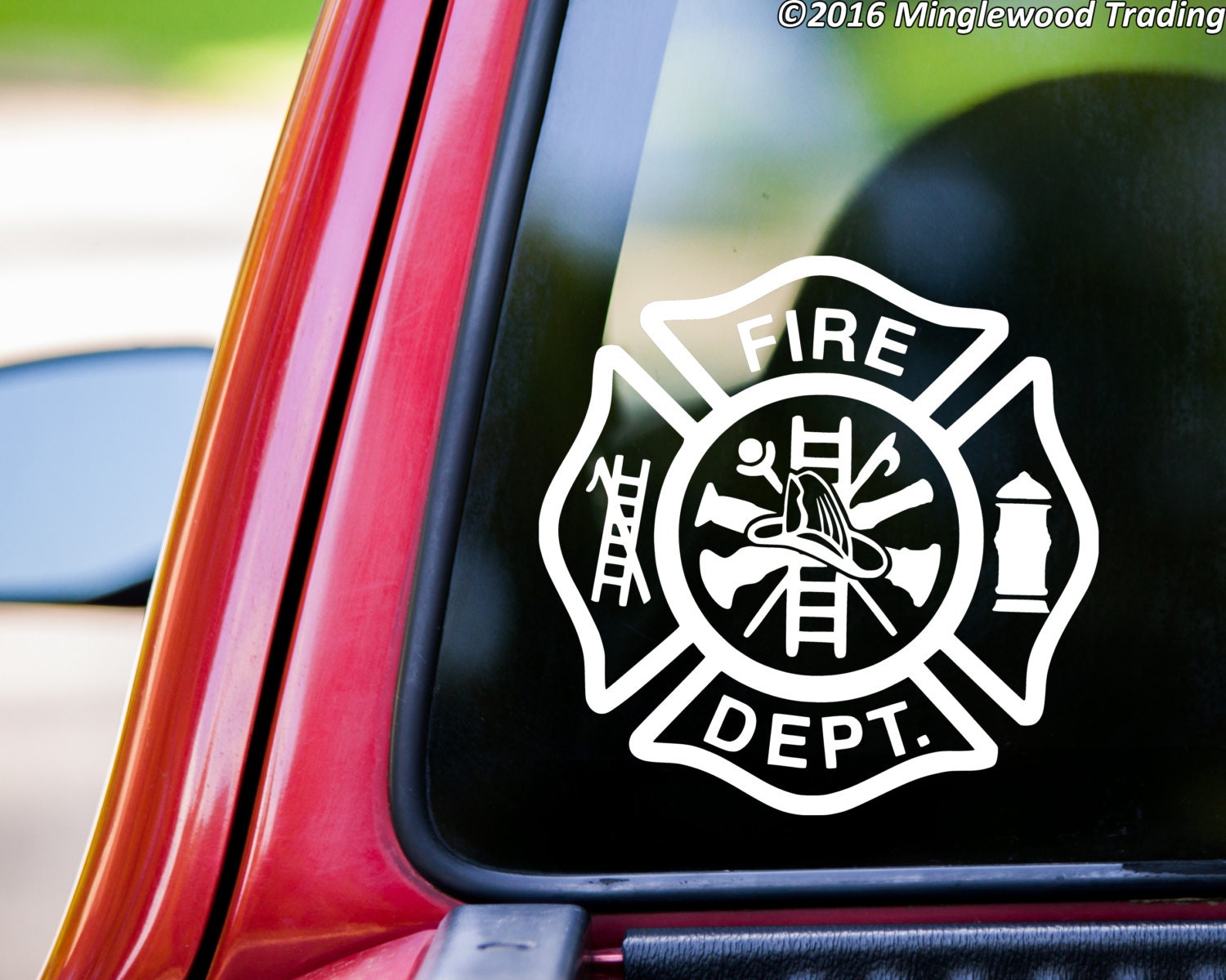 Fire Department Vinyl Decal FD Firefighter Insignia Maltese | Etsy