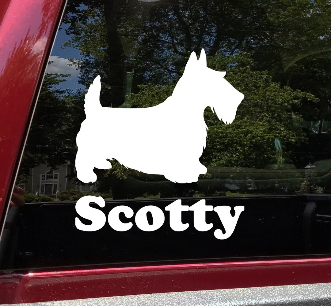 Scottish Terrier With Custom Personalized Name Vinyl Decal Sticker ...
