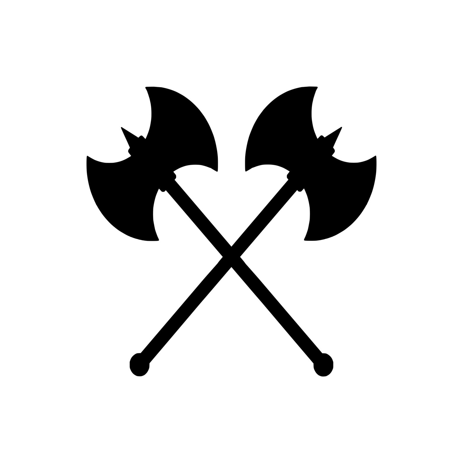Crossed Battle Axes Vinyl Decal Sticker -V1- Battle-axe Medieval Combat ...