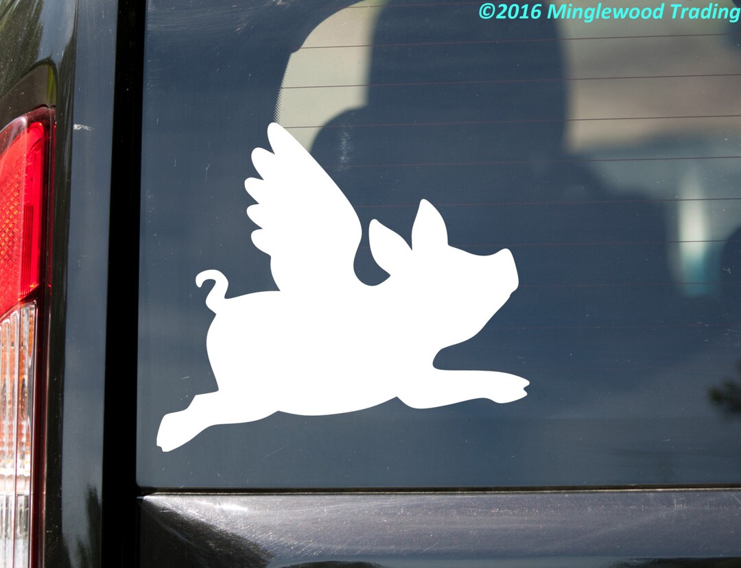 Flying Pig Vinyl Decal Sticker - Wings - When Pigs Fly - Etsy Norway