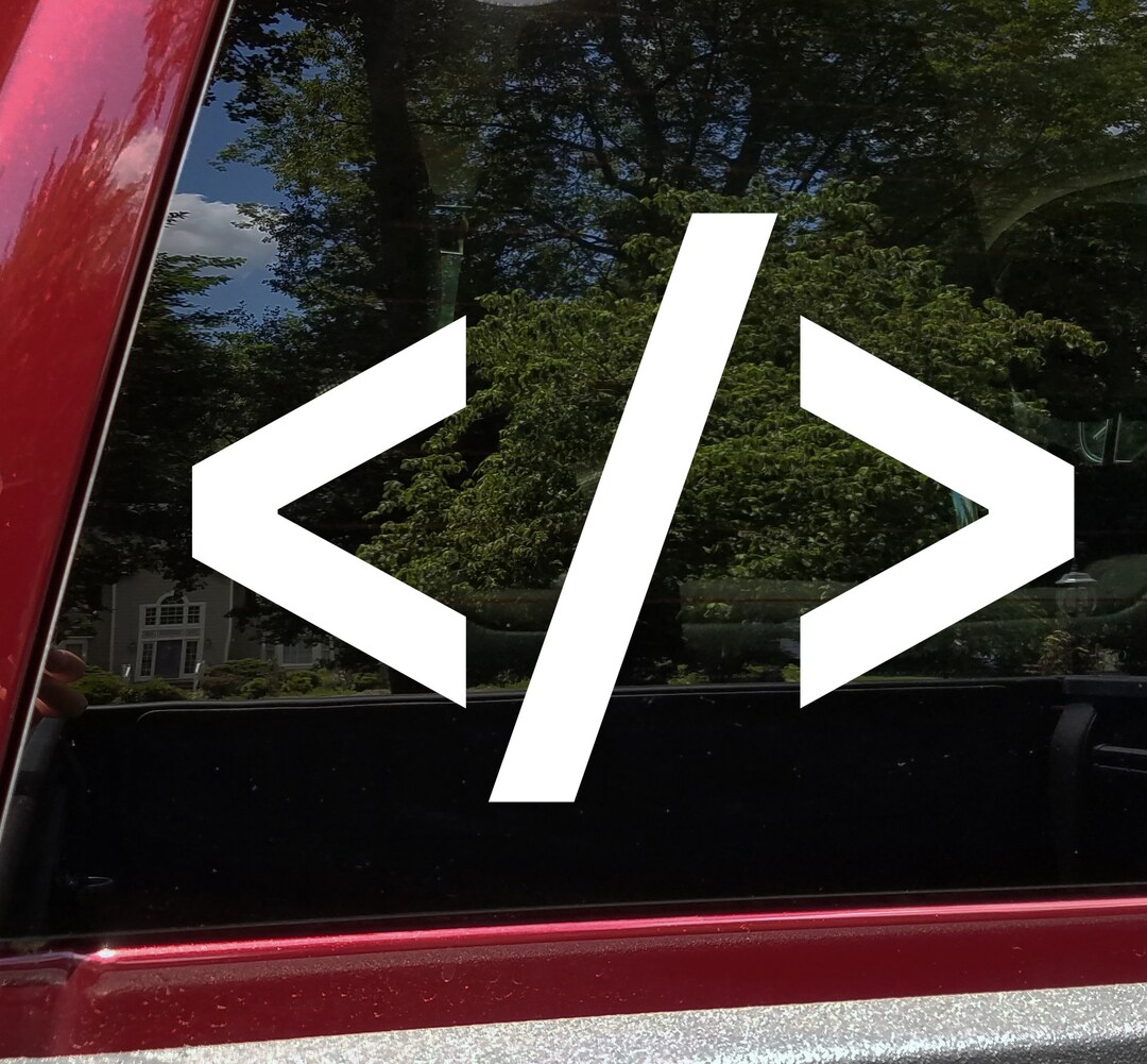 Coding Symbol Vinyl Decal - Programming Software Development - Die Cut ...