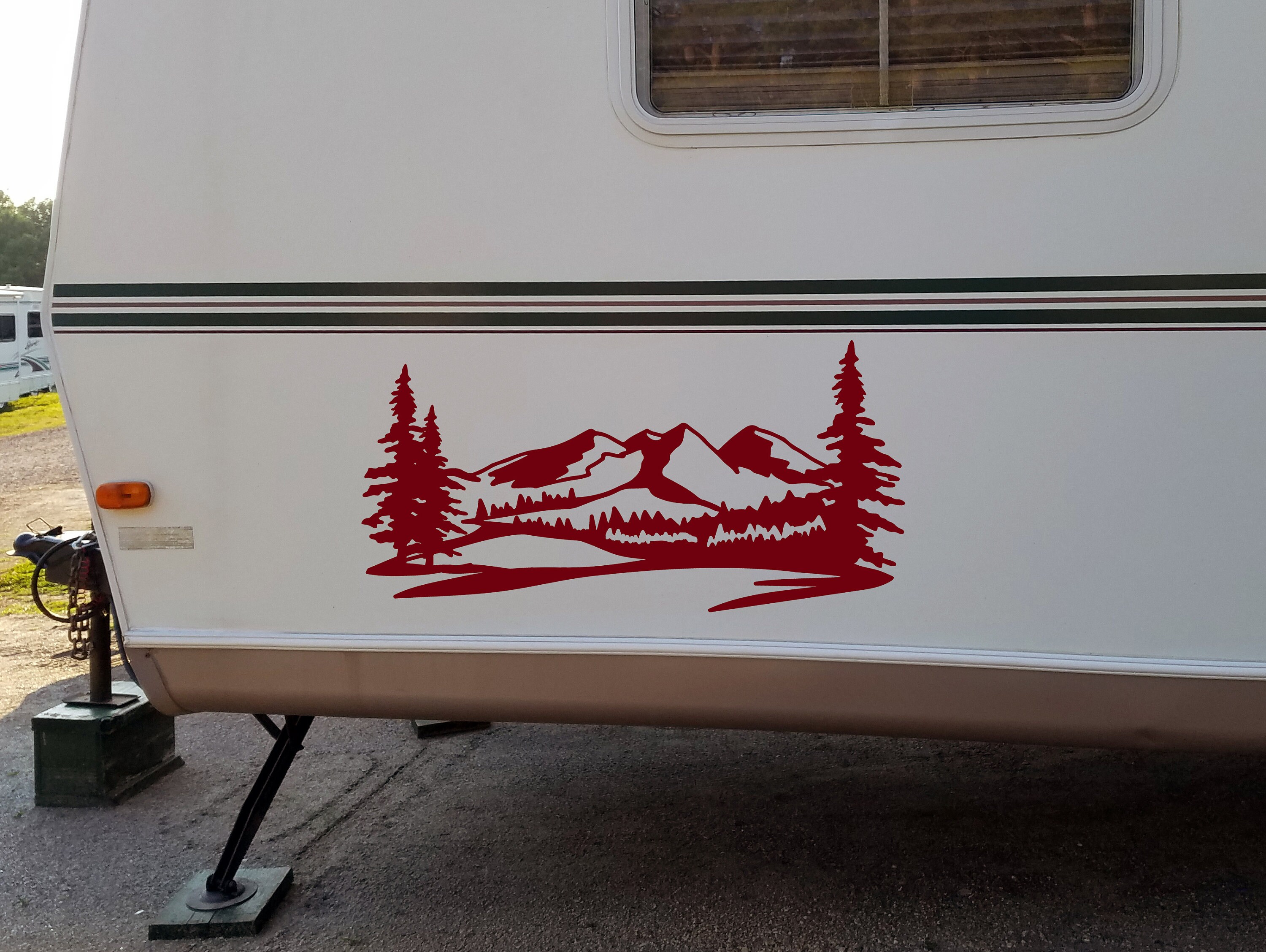 Mountains Forest Scene Vinyl Decal V2 Camper RV Travel | Etsy